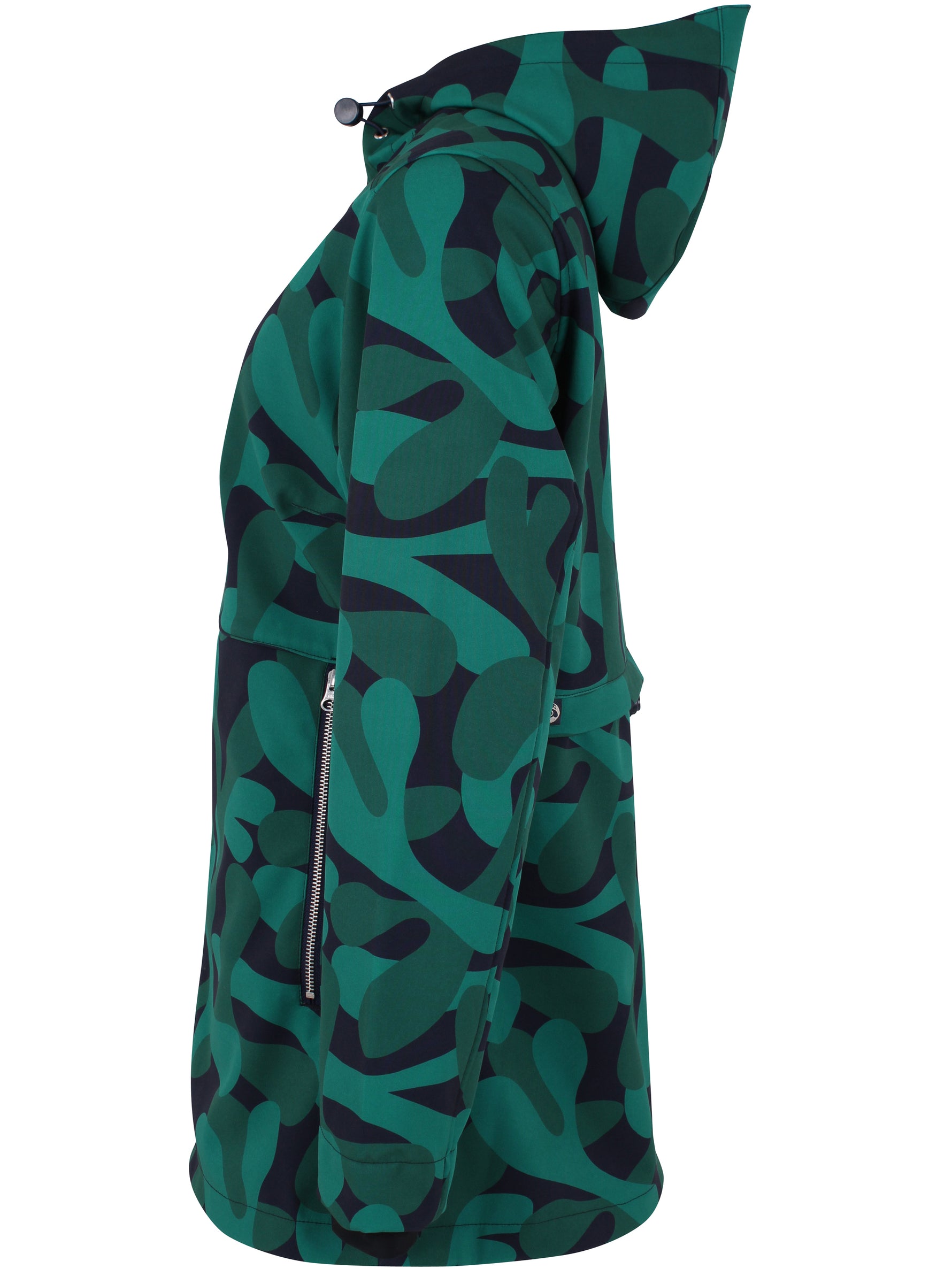 Practical jacket for women in blue and green pattern. Shop Danefæ here!