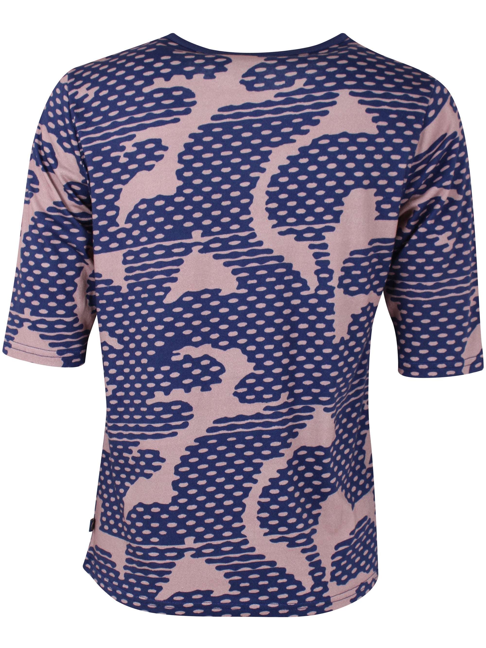 Lovely t-shirt with a pattern in dark blue and dusty pink. Shop Danefæ ...